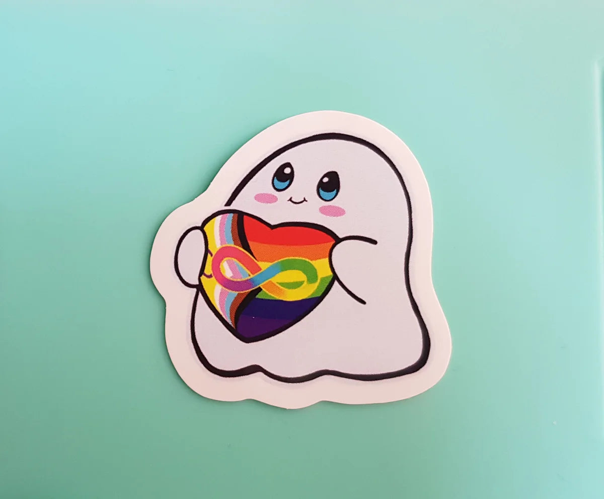 Ghost LGBTQIA+ Autistic Pride Sticker – The Haunted Bouncy Castle